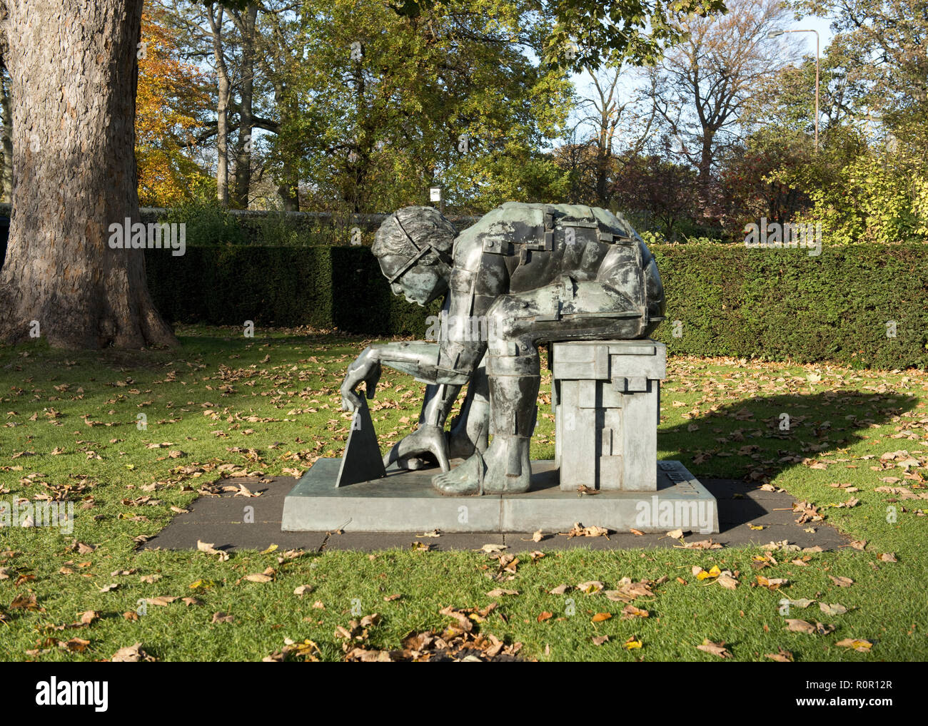 Master of the Universe. Sculpture by Eduardo Luigi Paolozzi outside the ...