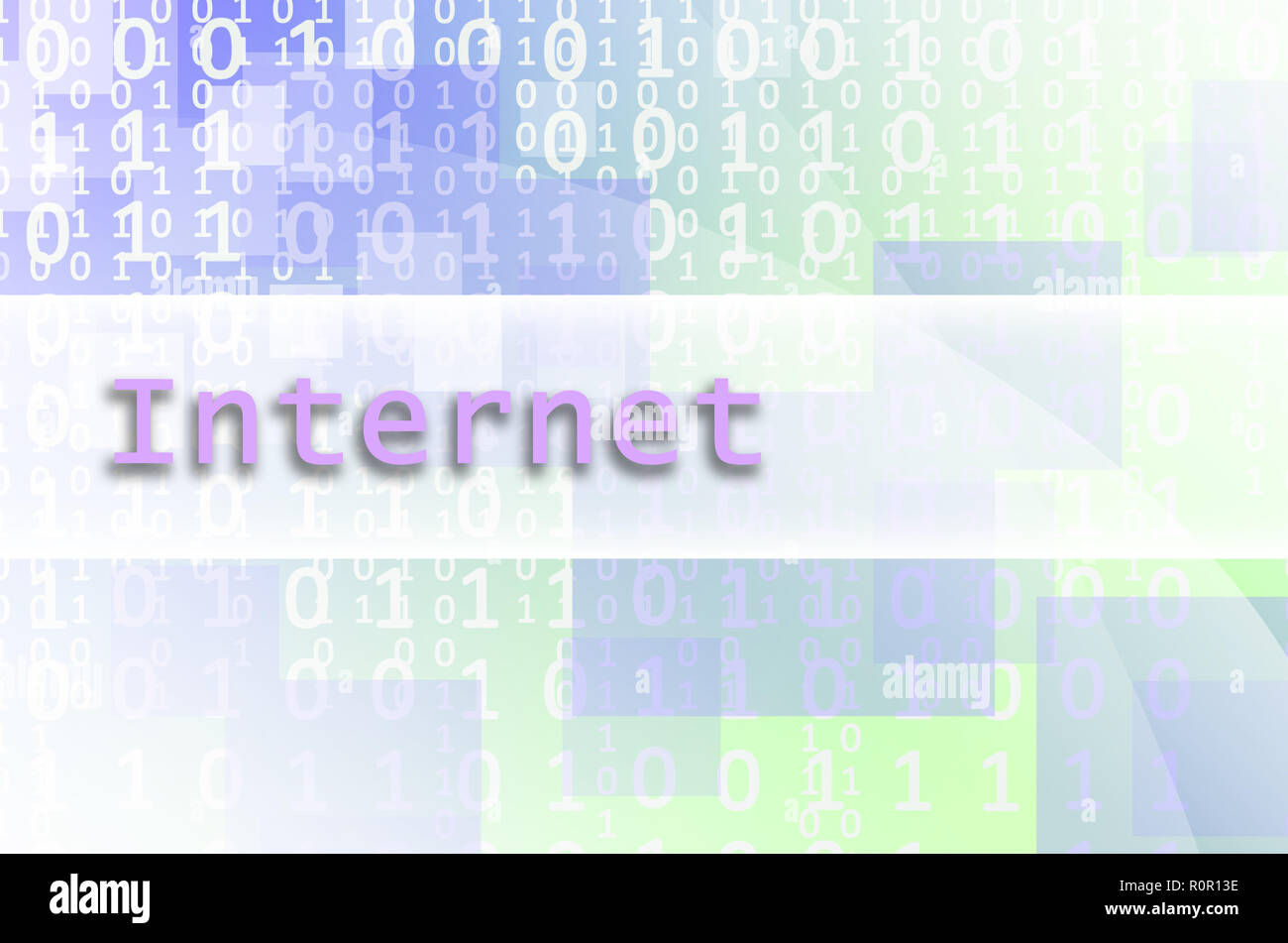 The text inscription Internet is written on a semitransparent field ...