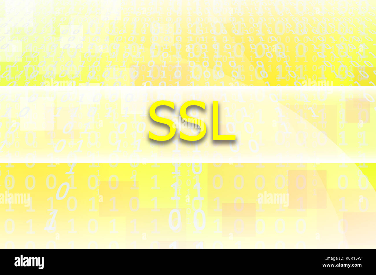 The text inscription SSL is written on a semitransparent field ...