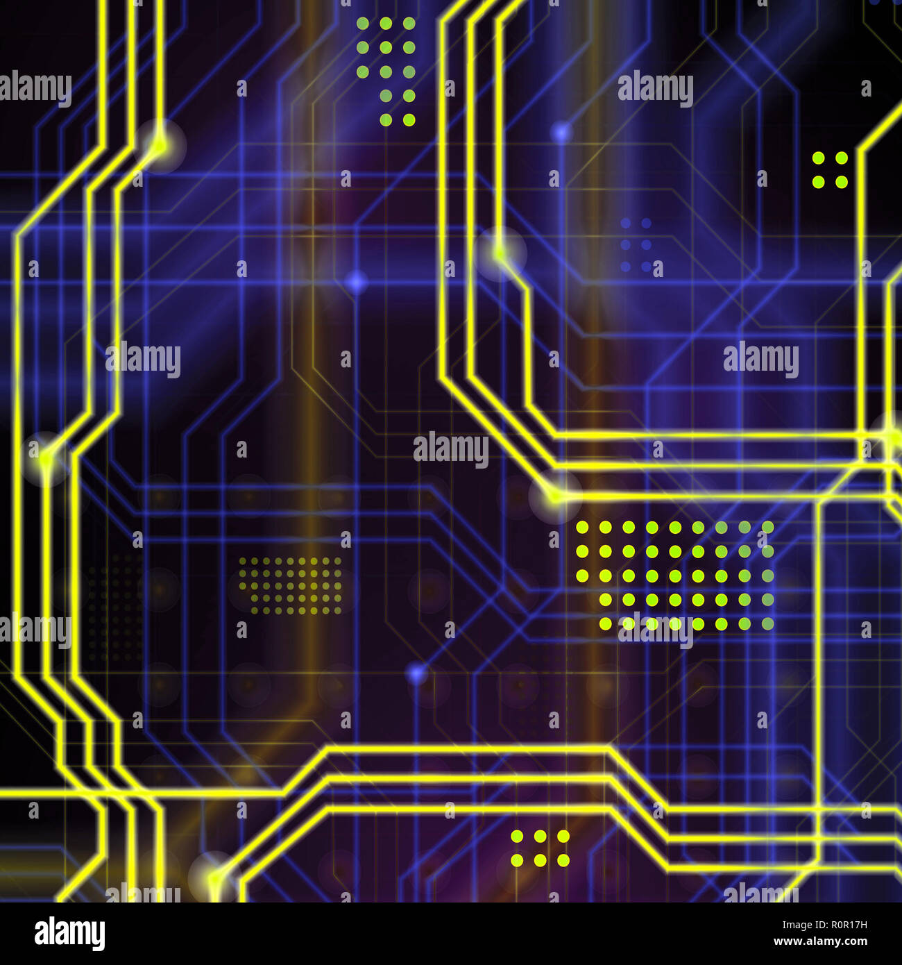 An abstract technological background consisting of a multitude of ...