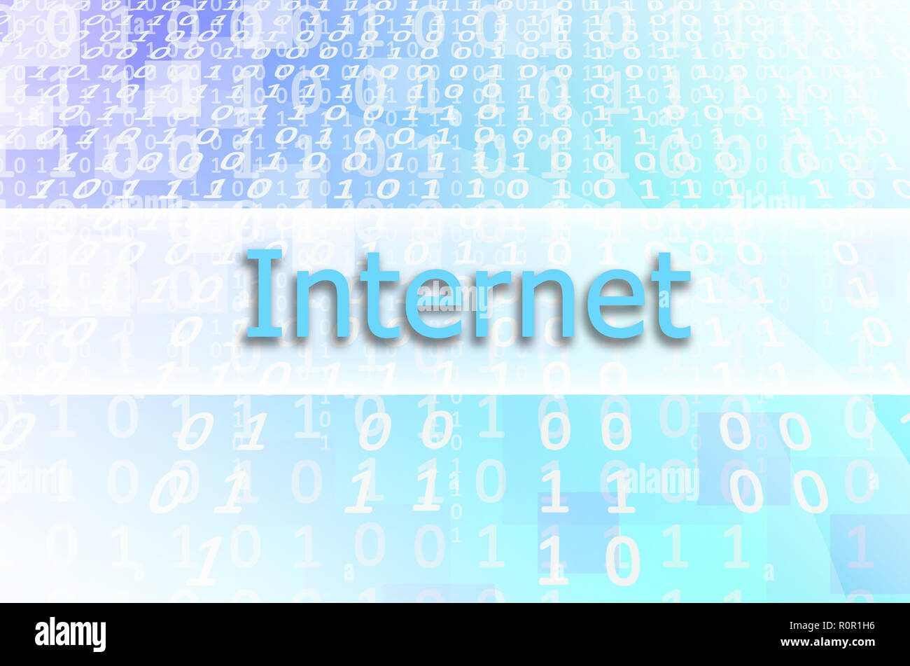 The text inscription Internet is written on a semitransparent field ...