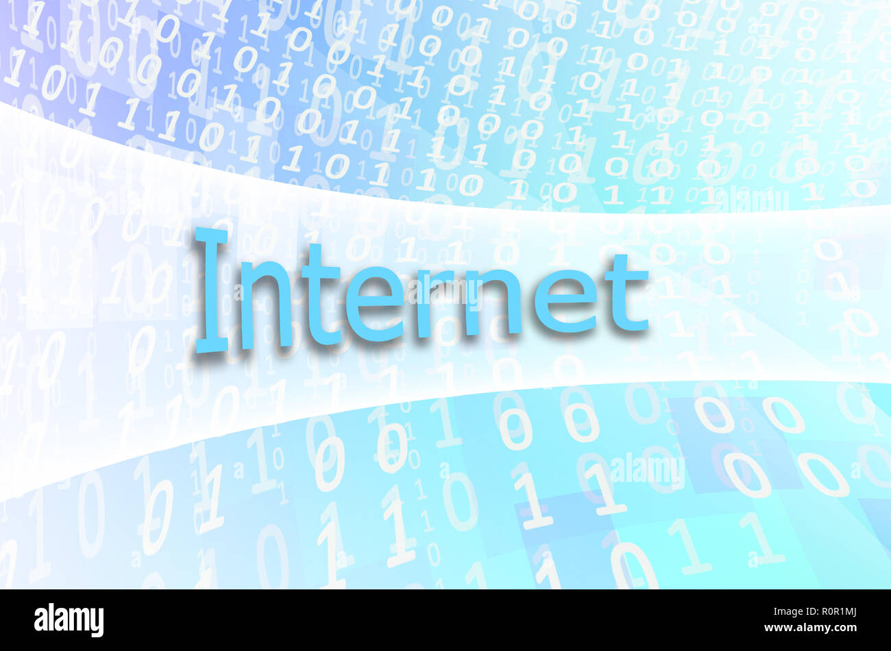 The text inscription Internet is written on a semitransparent field ...