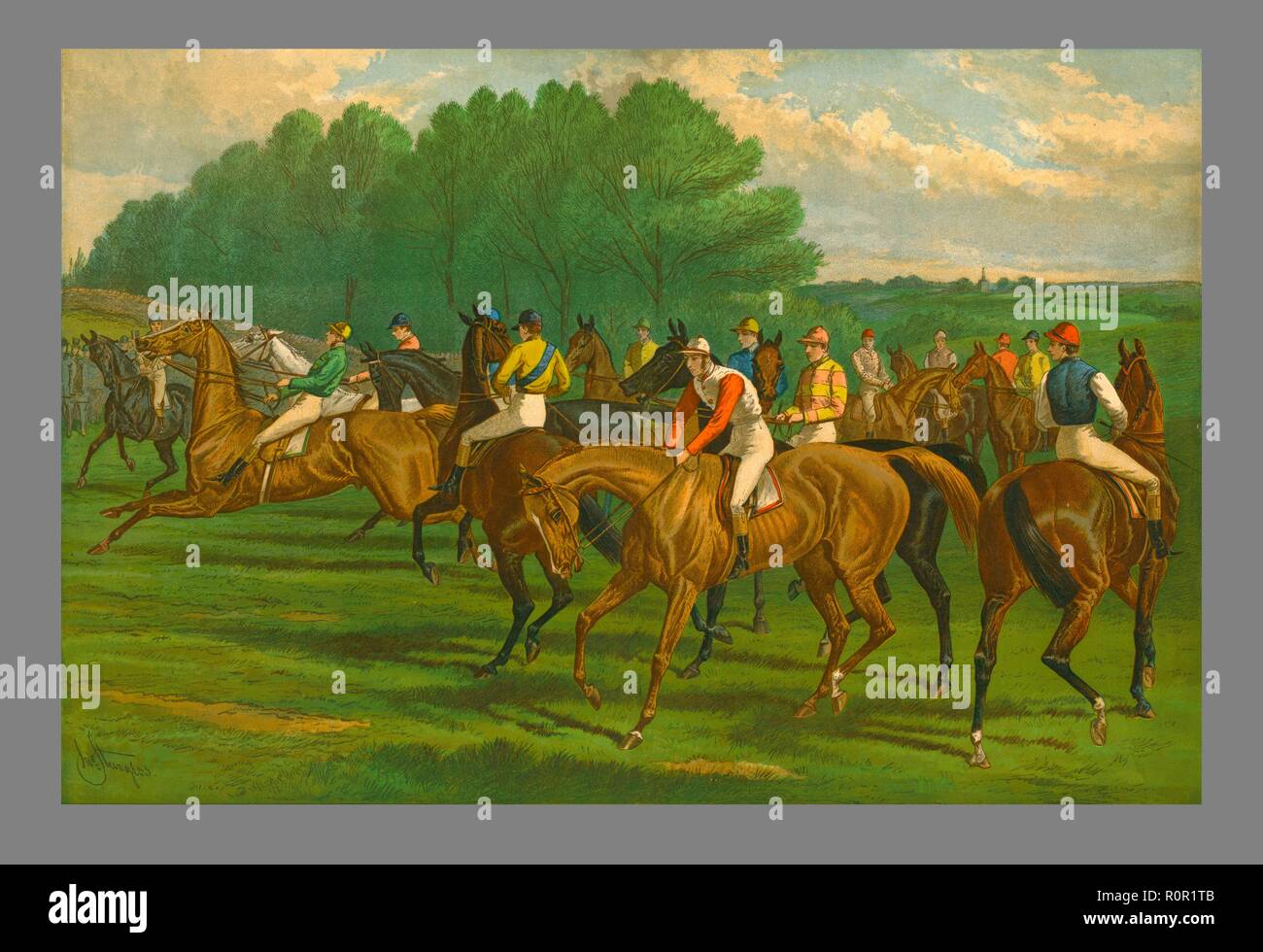 1912 Print Settling Derby Long Face Bet Horse Race England George XDJ7 ...