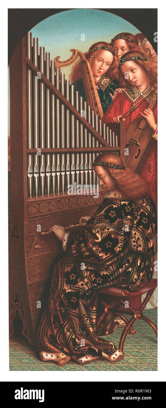 St Cecilia at the organ, (c1865). Creator: Christian Schultz Stock ...