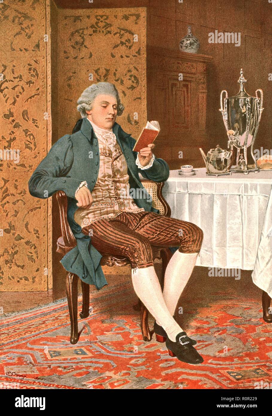 18th century man reading a book hi-res stock photography and images - Alamy