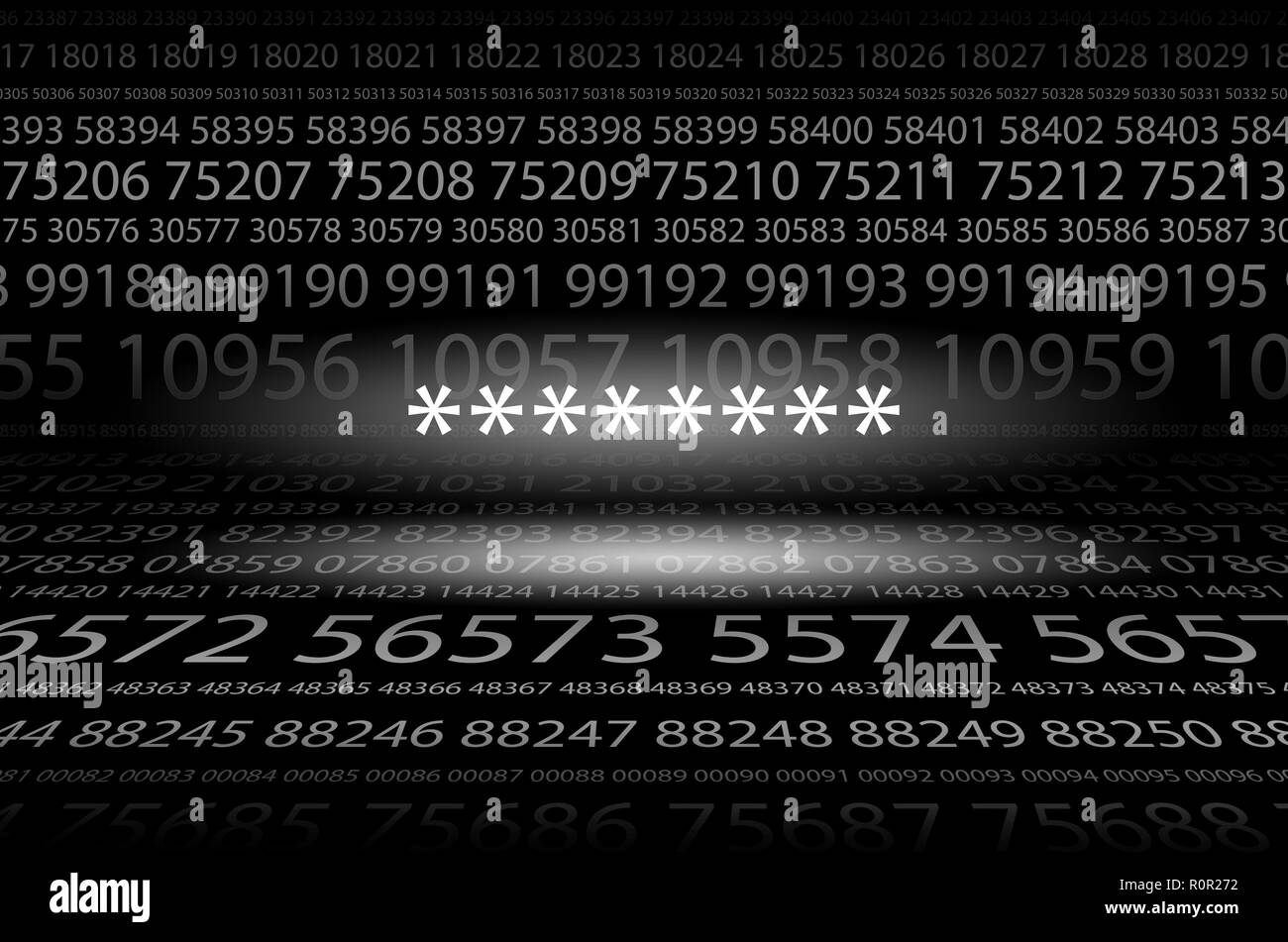 Abstract background image of black space from a set of rows of five ...