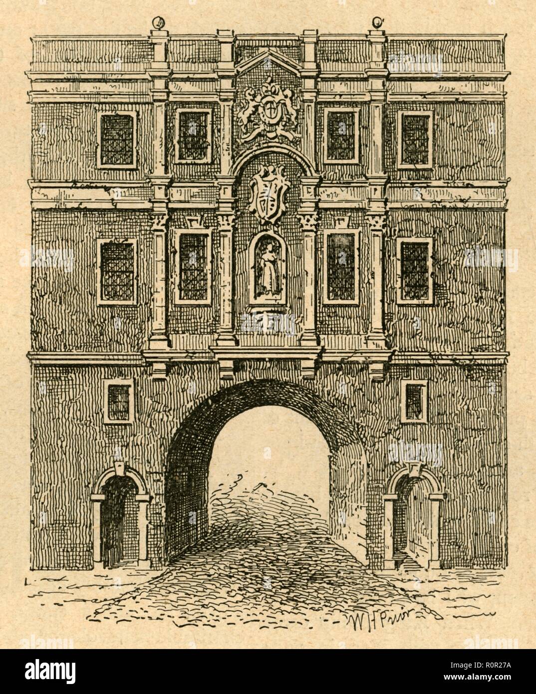 'Old Lud Gate, from a print published about 1750', (1897). Creator ...