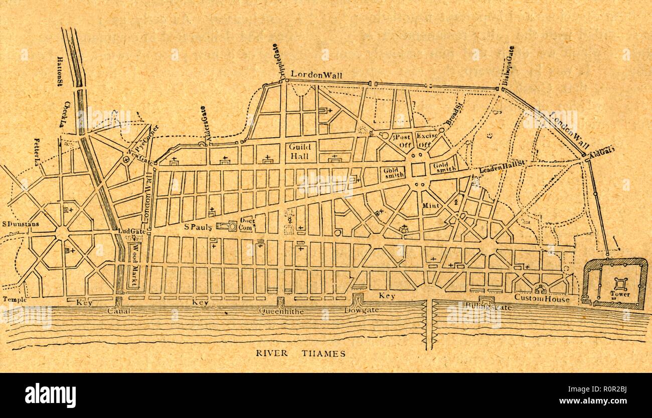 Christopher wren map london hi-res stock photography and images - Alamy