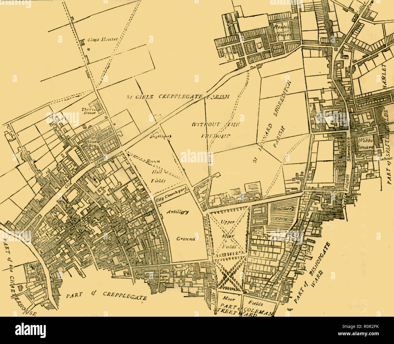 'Moorfields and its Neighbourhood (From a Map of about 1720)', (c1872 ...