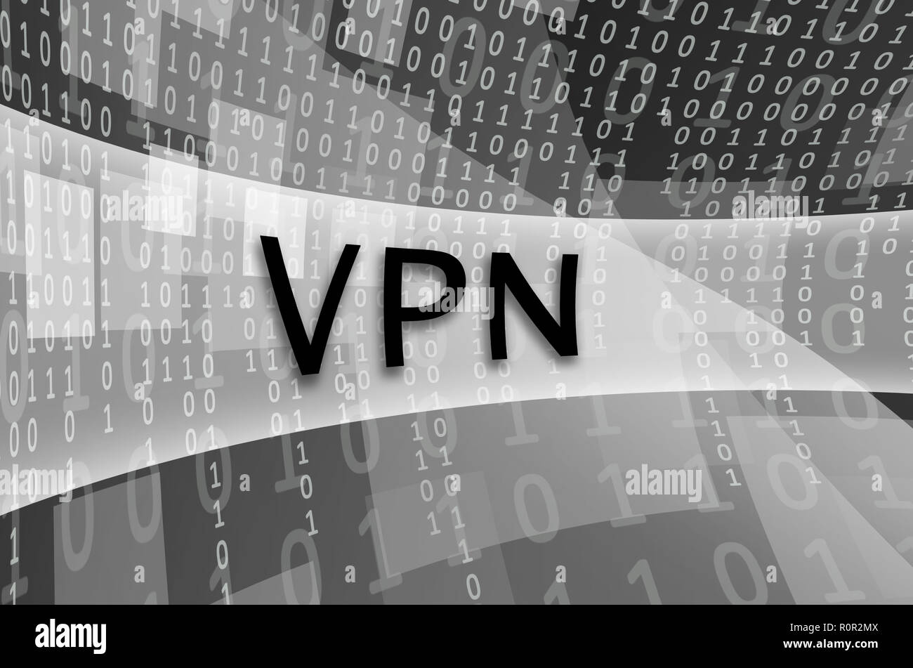 The text inscription VPN is written on a semitransparent field ...