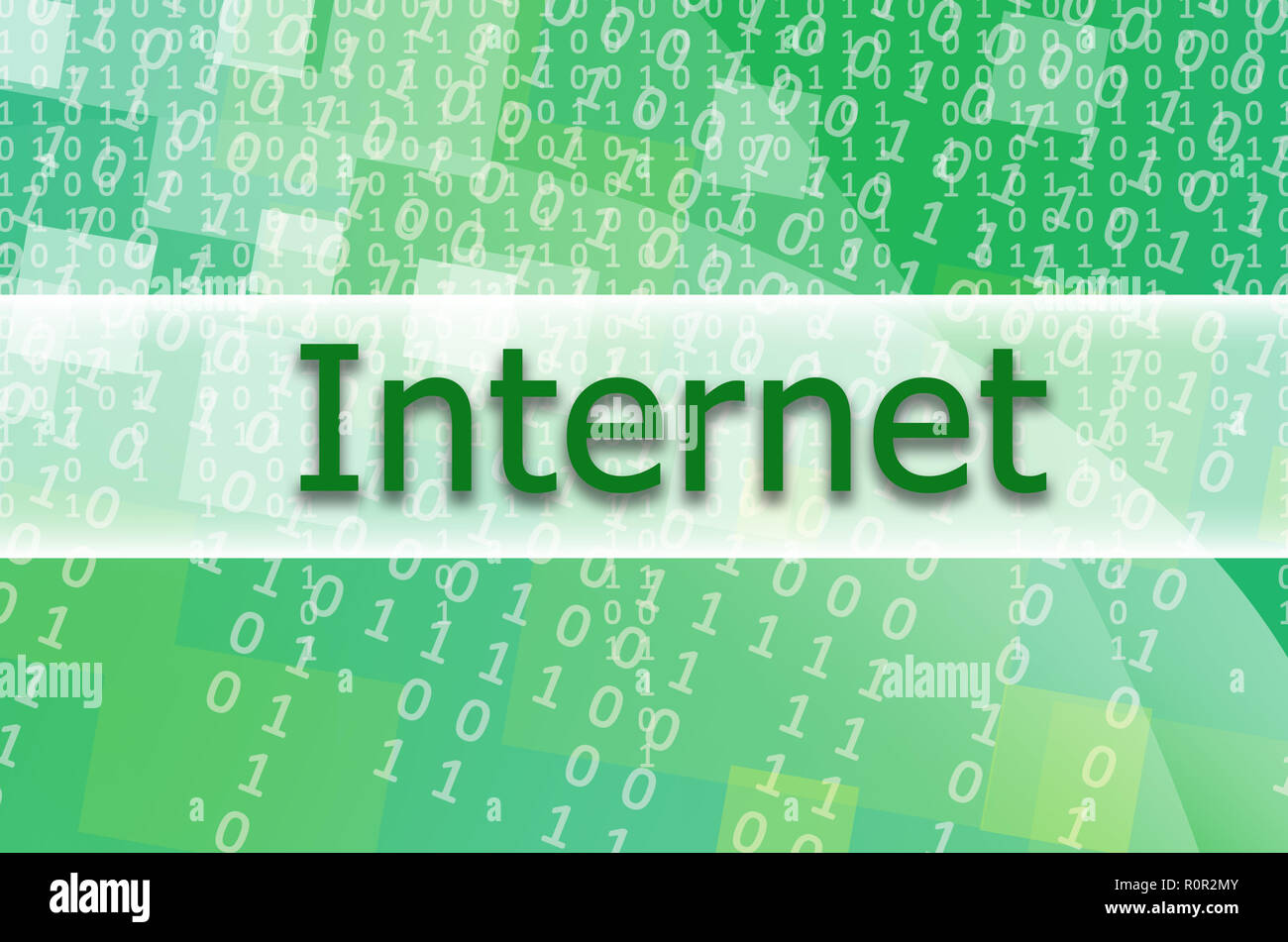 The text inscription Internet is written on a semitransparent field ...