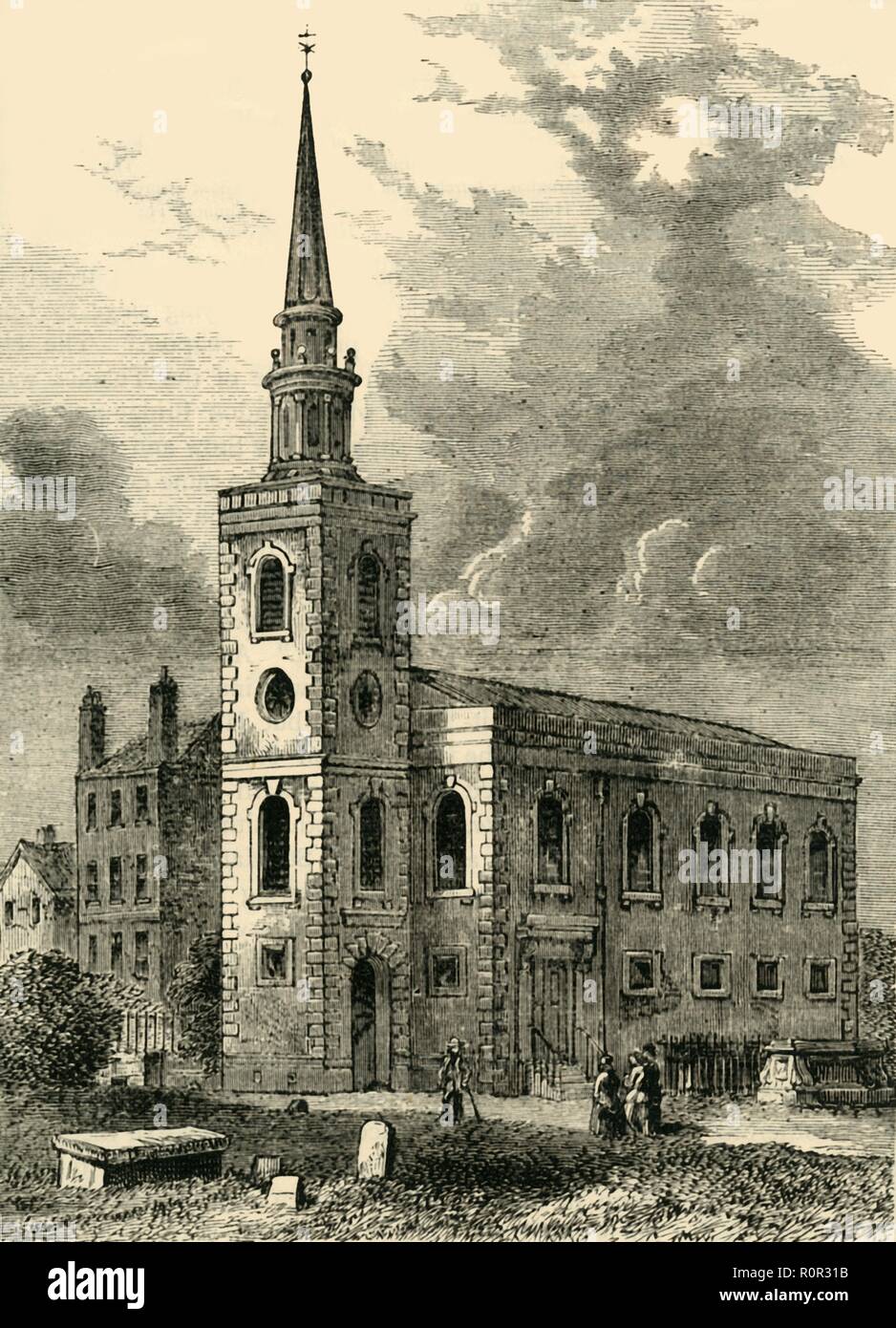 'Rotherhithe Church, 1750', (c1878). Creator: Unknown Stock Photo - Alamy
