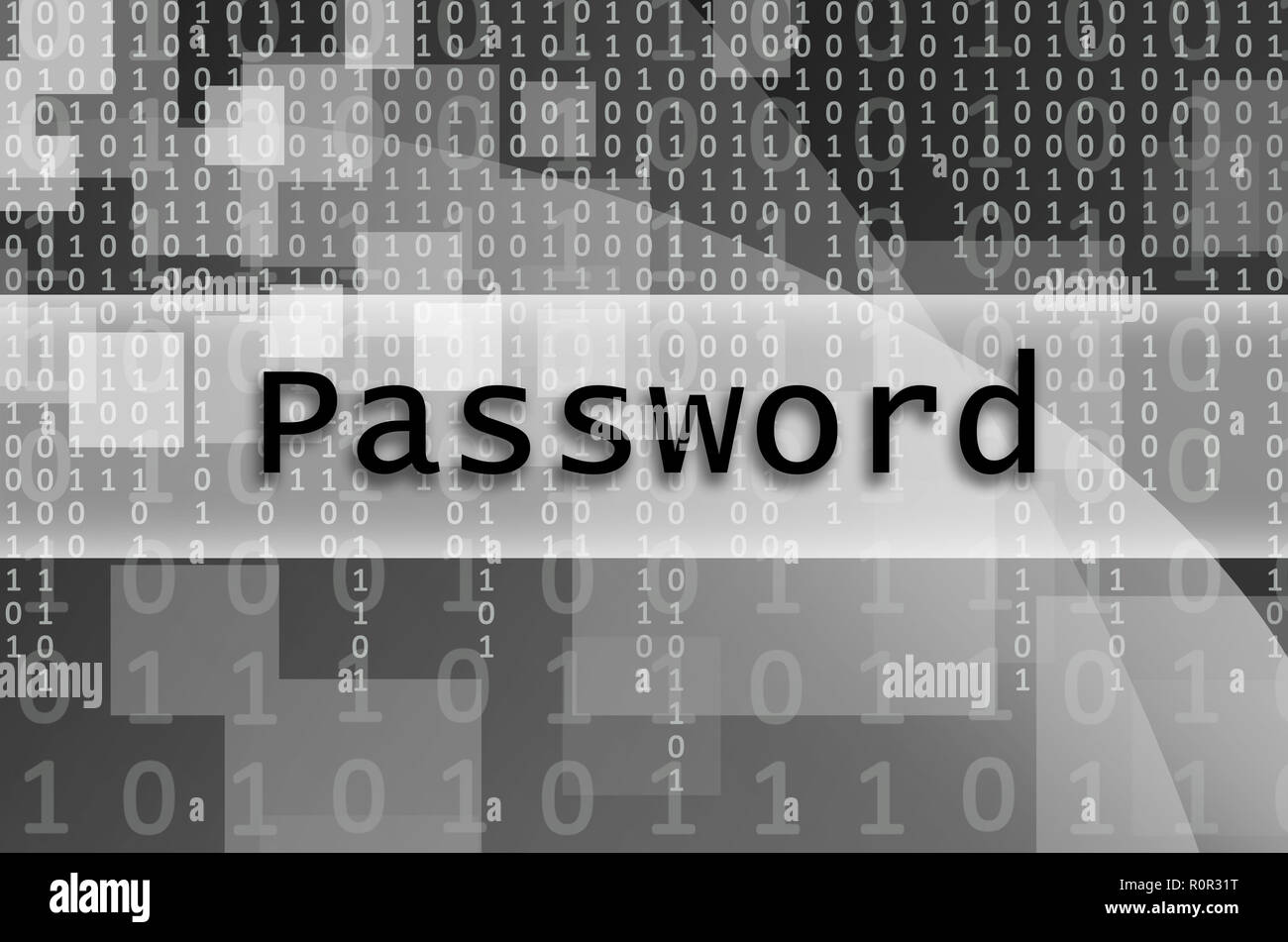 The text inscription Password is written on a semitransparent field ...