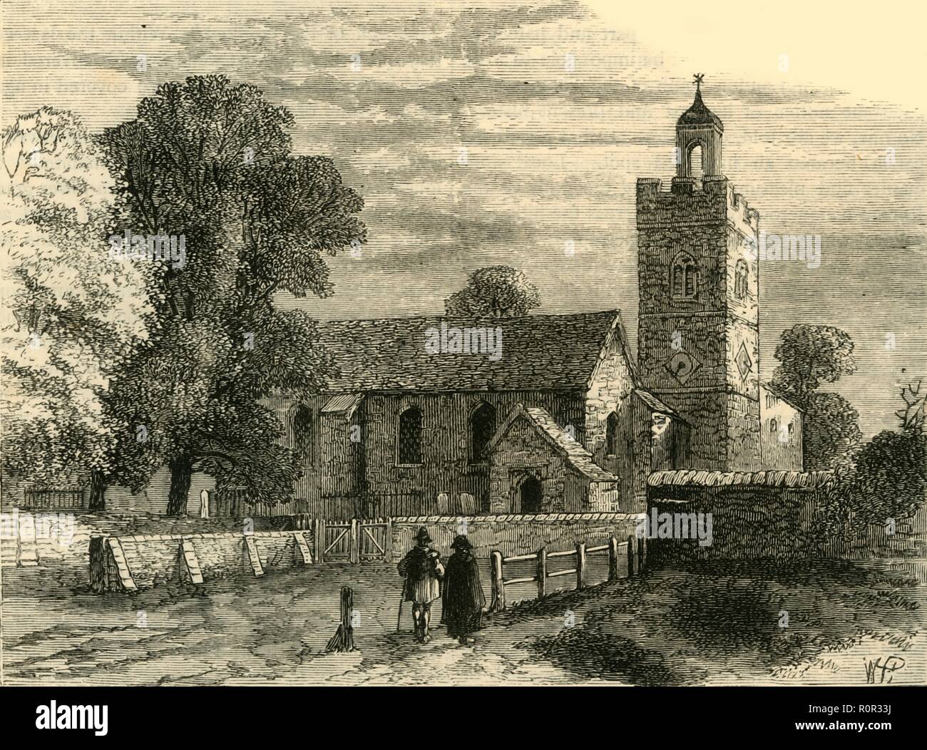 'Old Camberwell Church in 1750', (c1878). Creator: Unknown Stock Photo ...