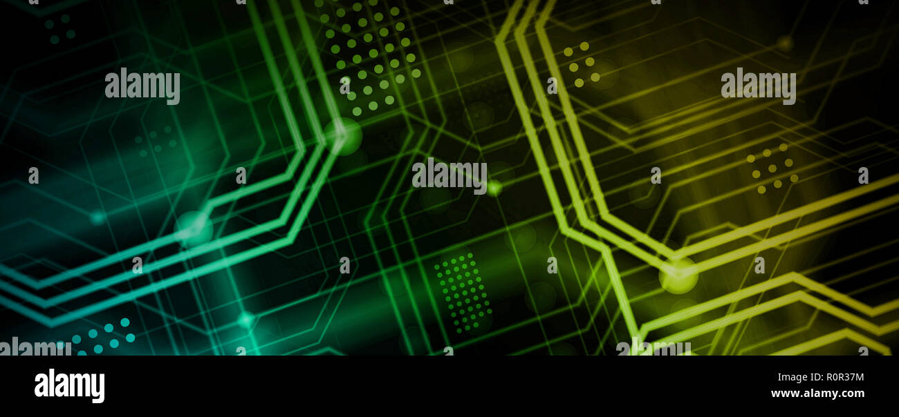 An abstract technological background consisting of a multitude of ...