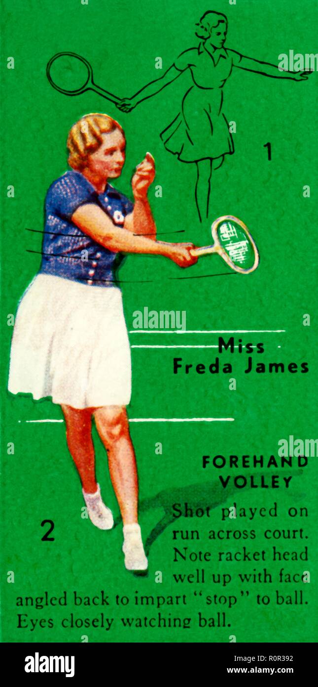 'Miss Freda James - Forehand Volley', c1935. Creator: Unknown Stock ...