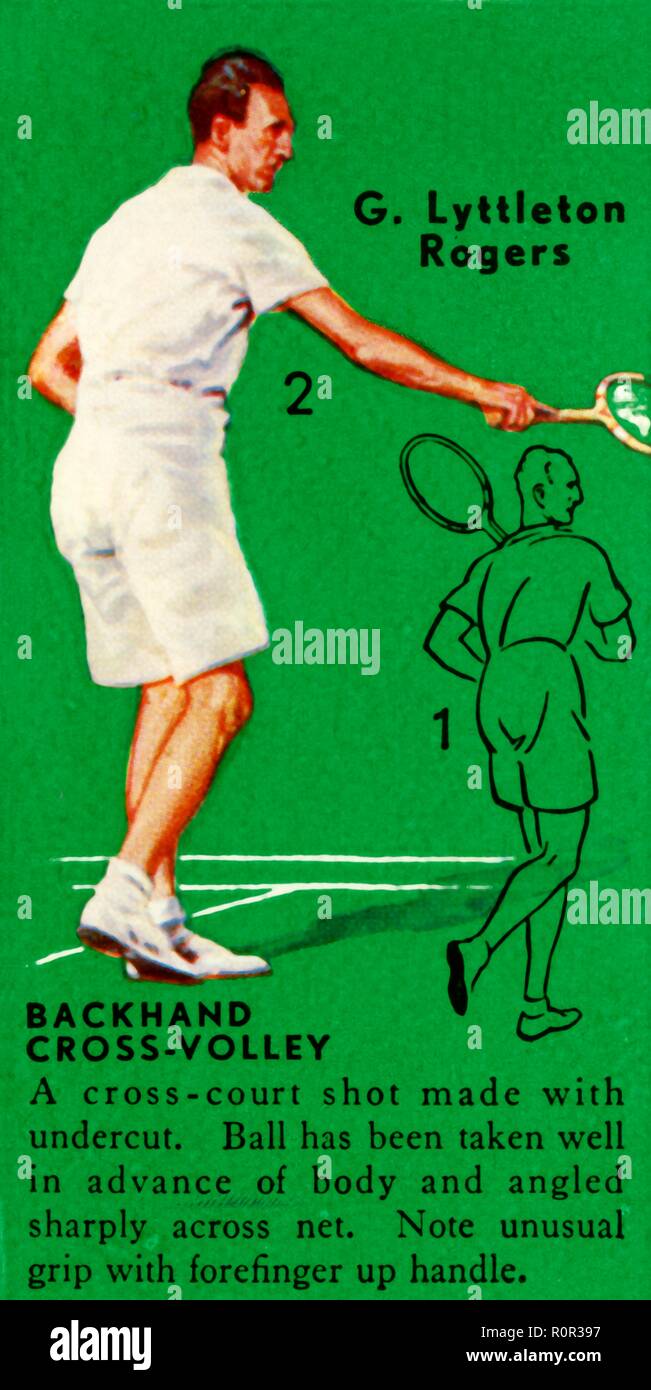 'G. Lyttleton Rogers - Backhand Cross-Volley', c1935. Creator: Unknown ...
