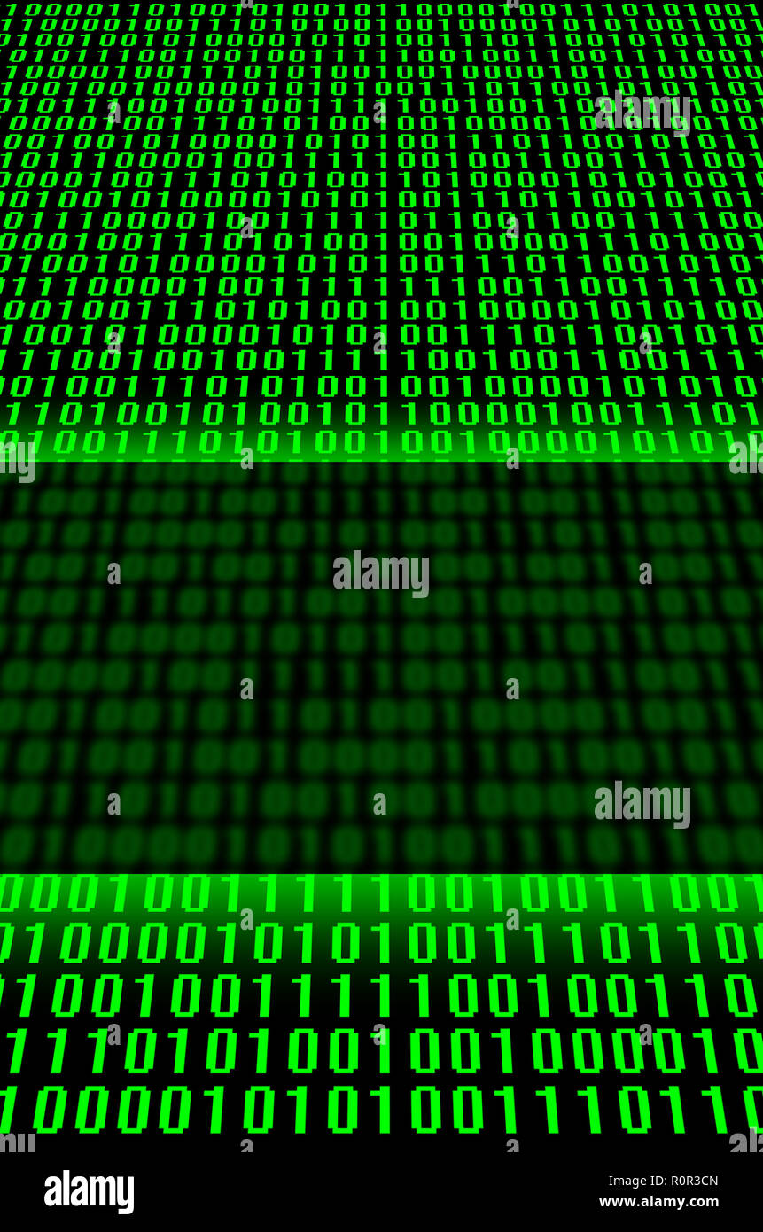An Image Of A Binary Code Made Up Of A Set Of Green Digits On A Black Background Copy Space