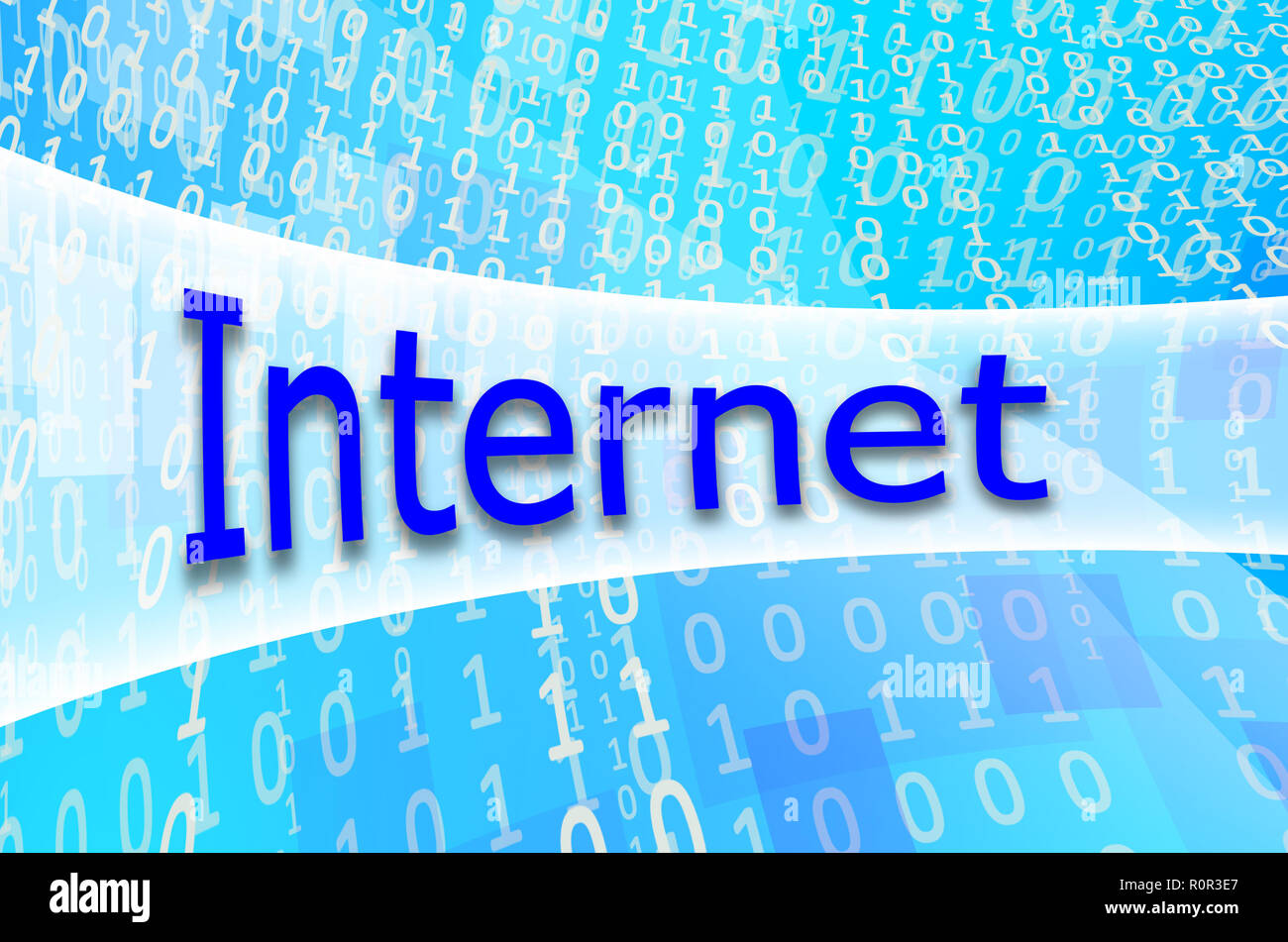 The text inscription Internet is written on a semitransparent field ...