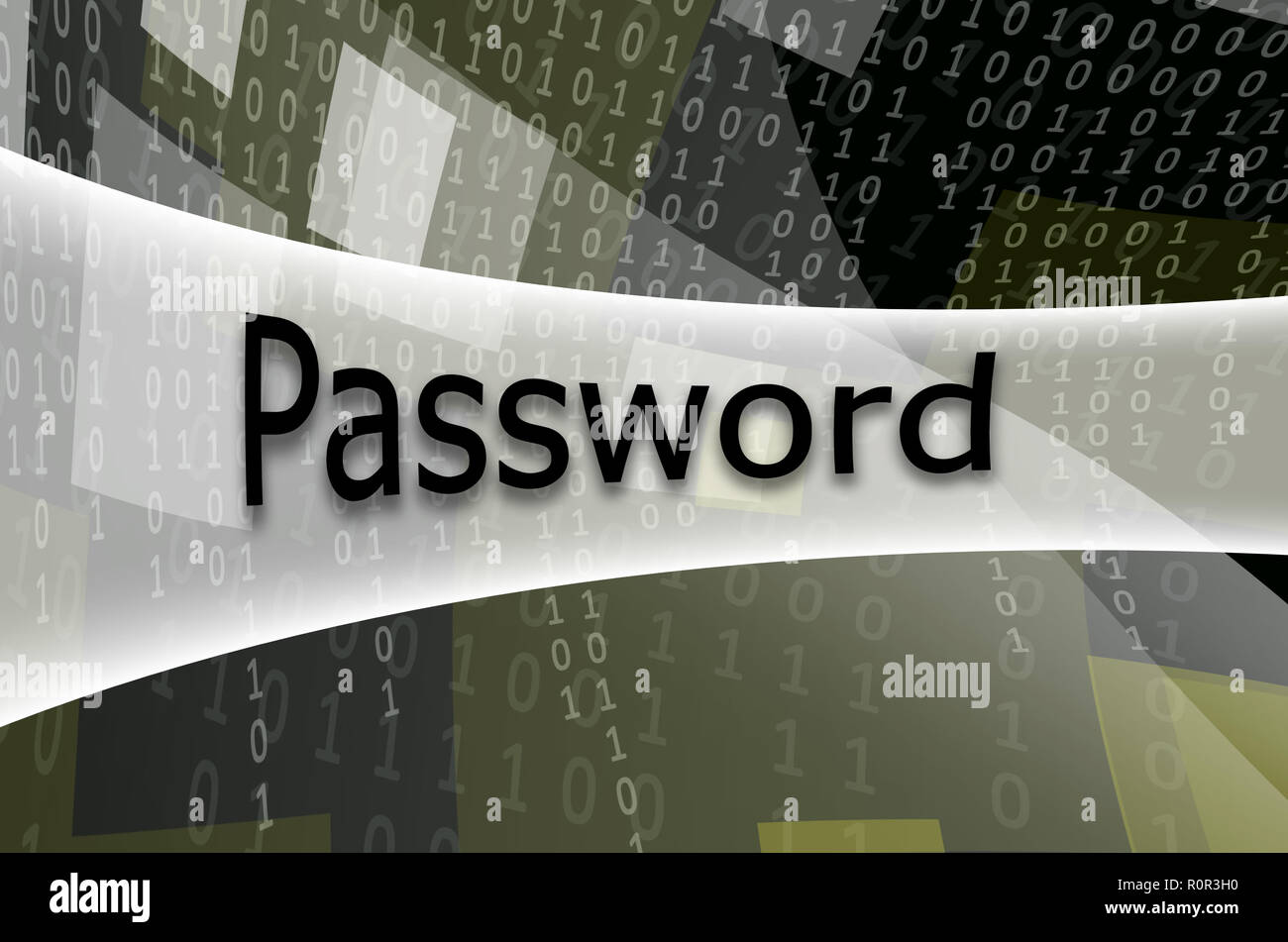 The text inscription Password is written on a semitransparent field ...