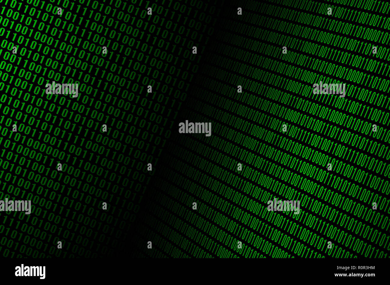 An image of a binary code made up of a set of green digits on a black background Stock Photo - Alamy