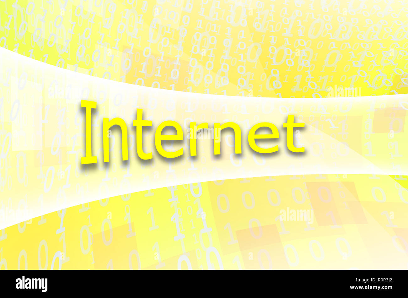 The text inscription Internet is written on a semitransparent field ...