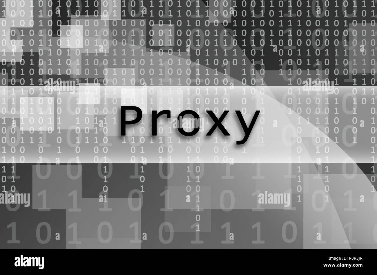 The text inscription Proxy is written on a semitransparent field ...