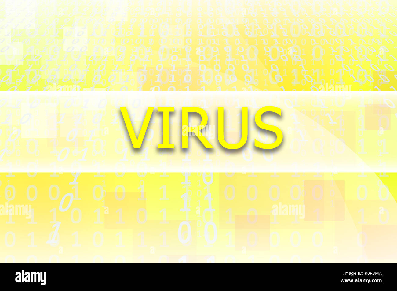 The text inscription Virus is written on a semitransparent field ...