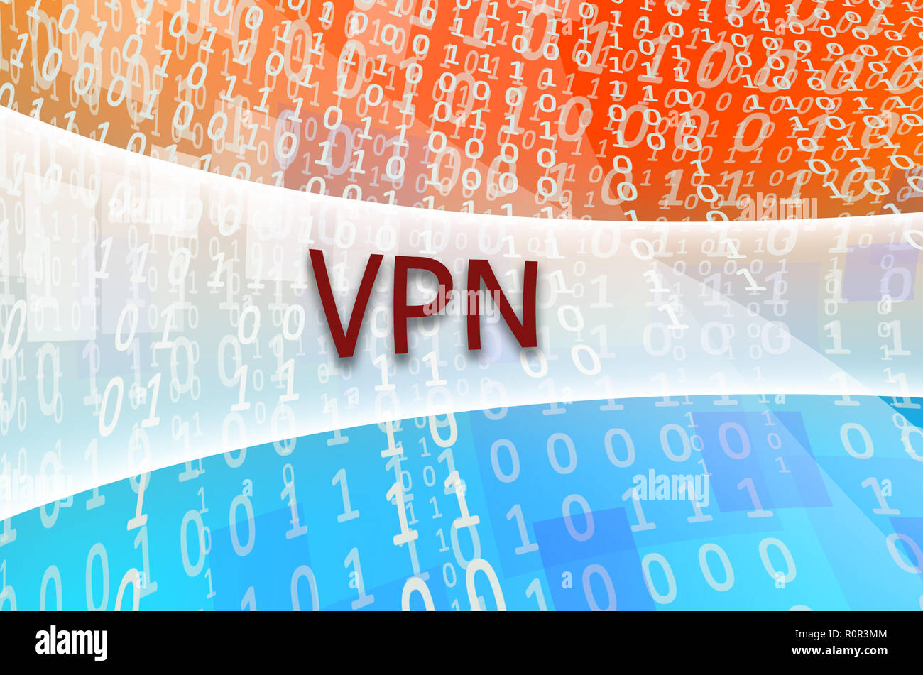 The text inscription VPN is written on a semitransparent field ...