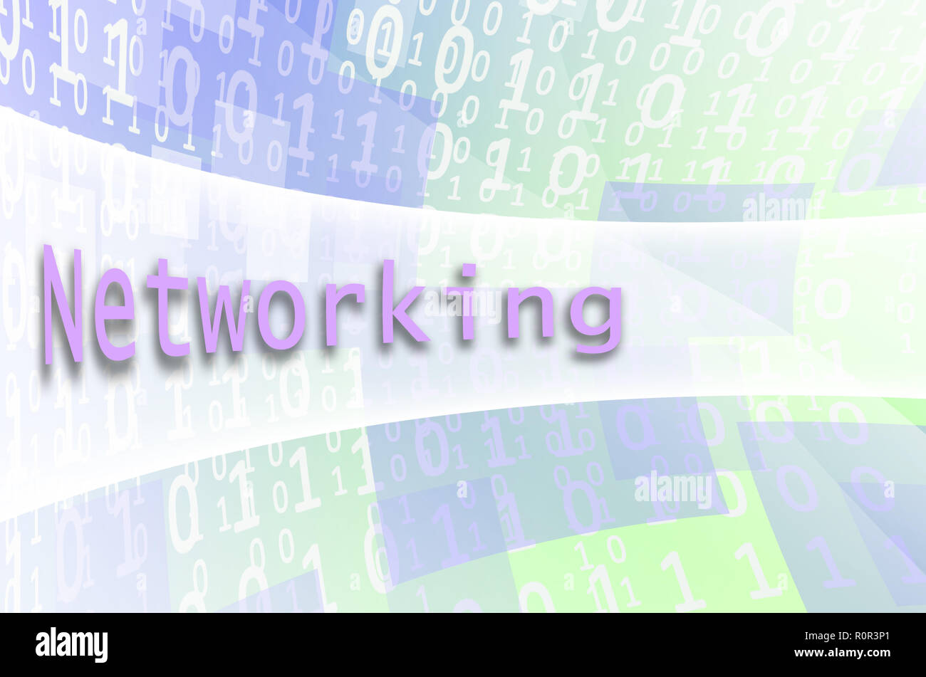 The text inscription Networking is written on a semitransparent field ...