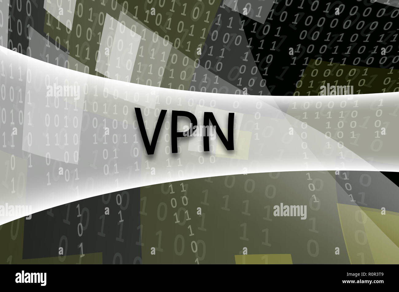 The text inscription VPN is written on a semitransparent field ...