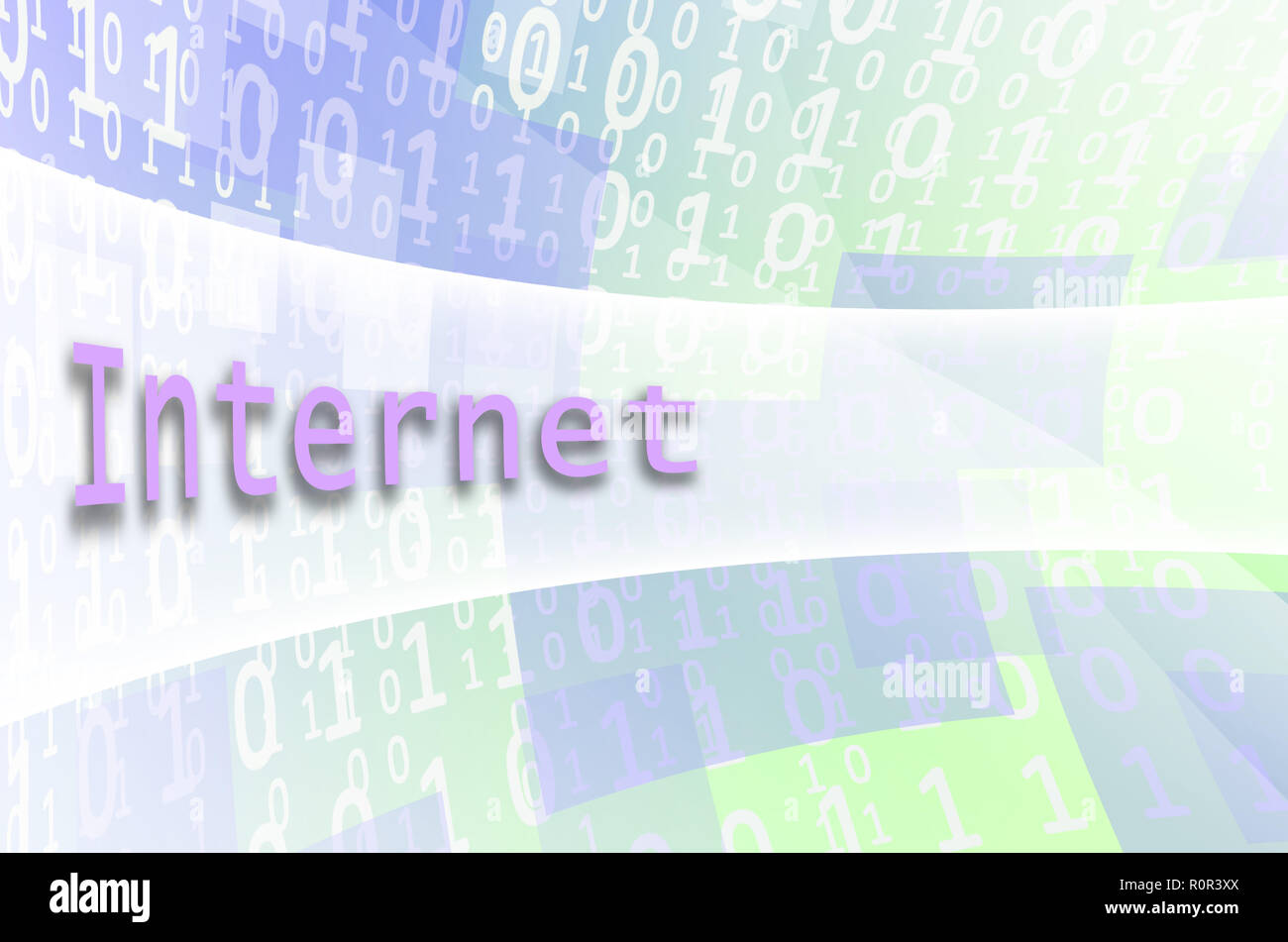 The text inscription Internet is written on a semitransparent field ...