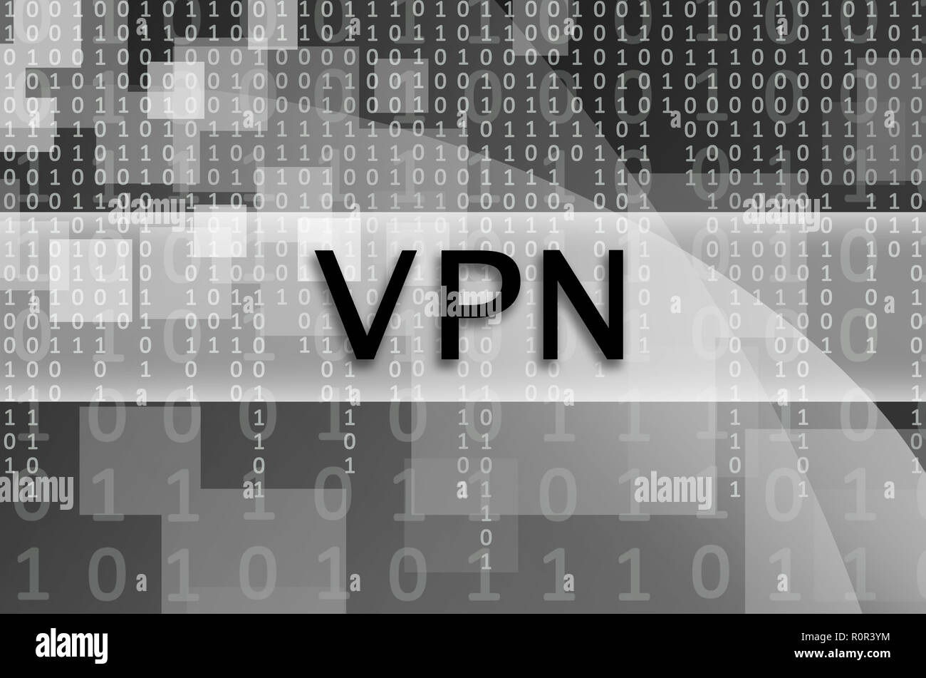 The text inscription VPN is written on a semitransparent field ...