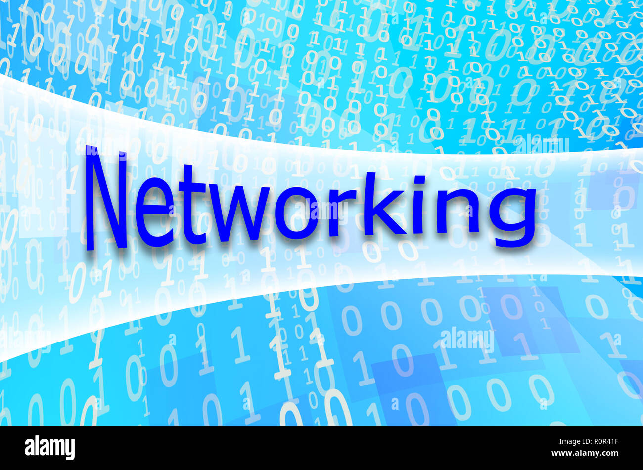 The text inscription Networking is written on a semitransparent field ...