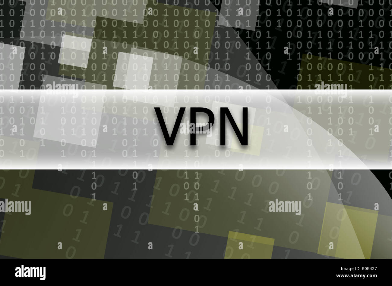 The text inscription VPN is written on a semitransparent field ...