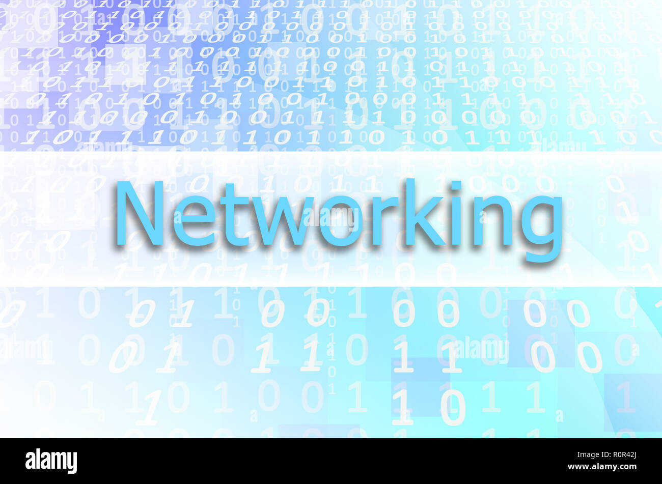 The text inscription Networking is written on a semitransparent field ...