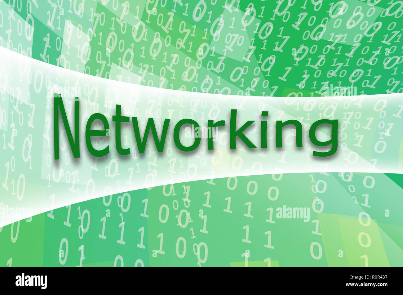 The text inscription Networking is written on a semitransparent field ...