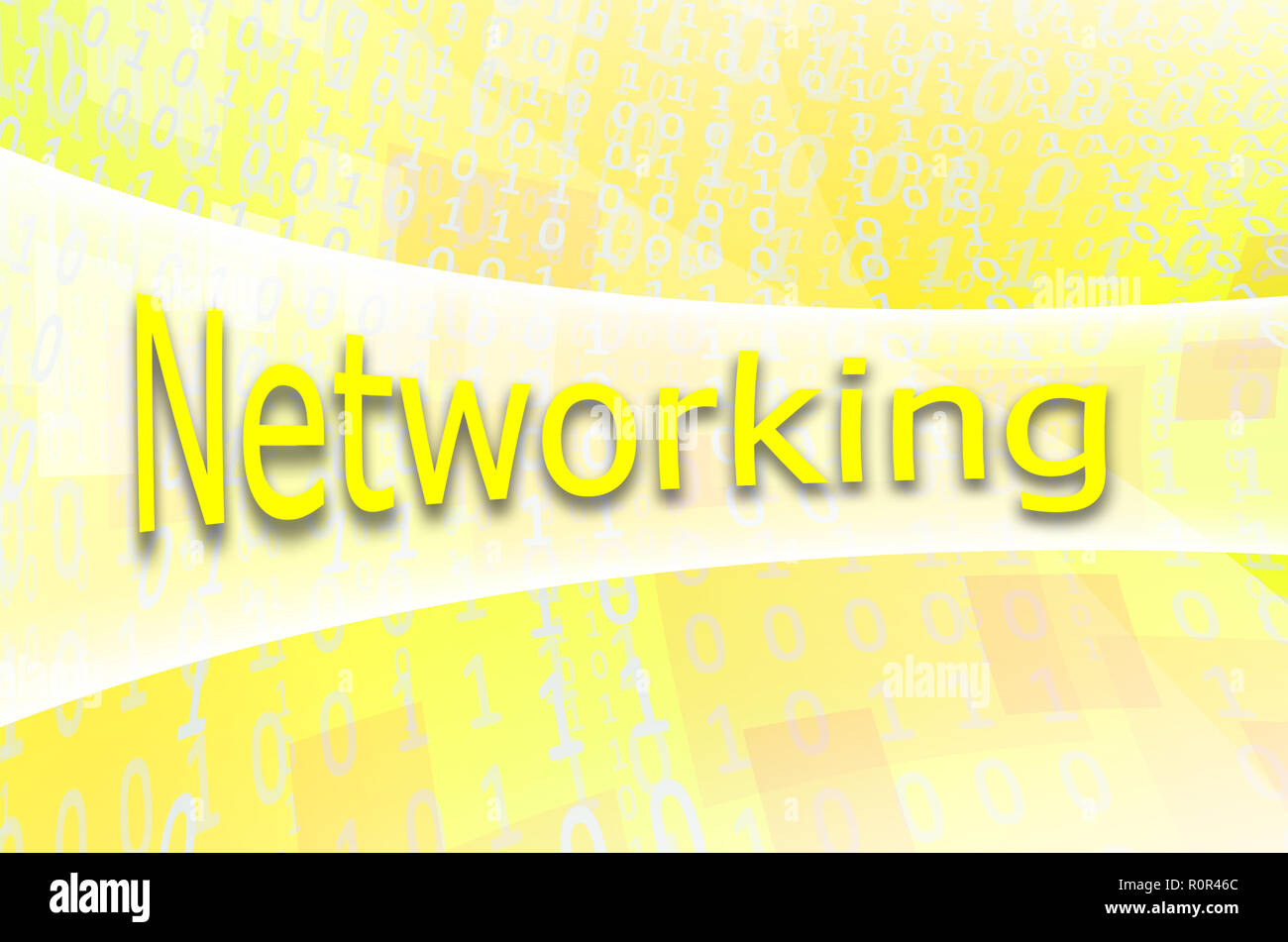 The text inscription Networking is written on a semitransparent field ...