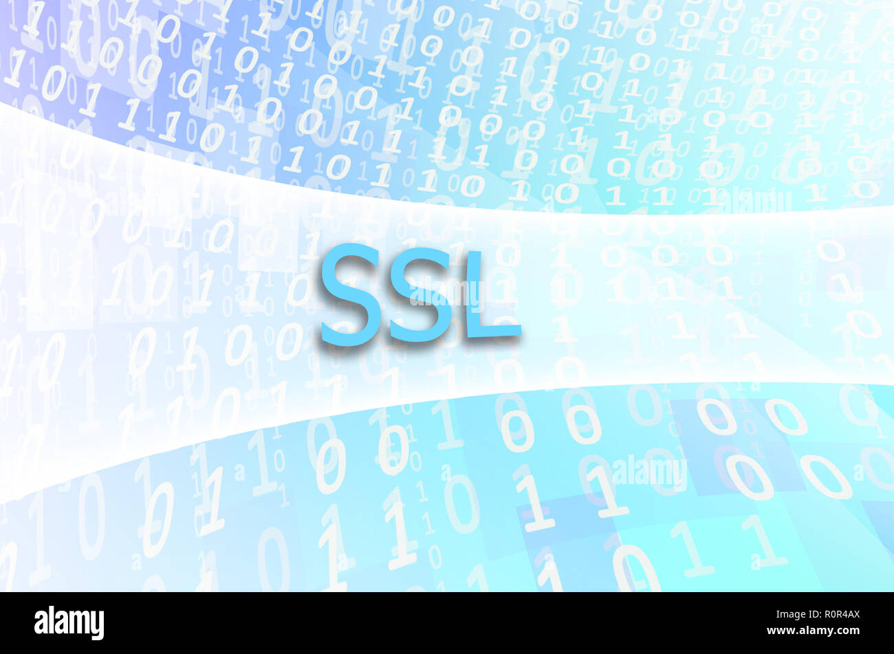 The text inscription SSL is written on a semitransparent field ...