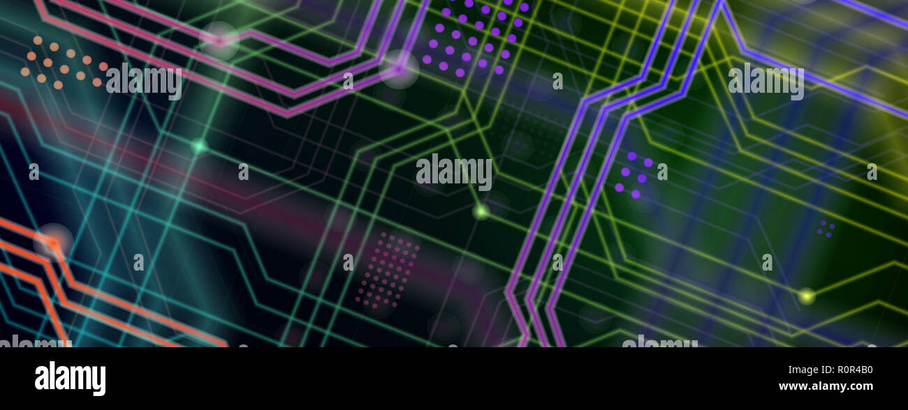 An abstract technological background consisting of a multitude of ...