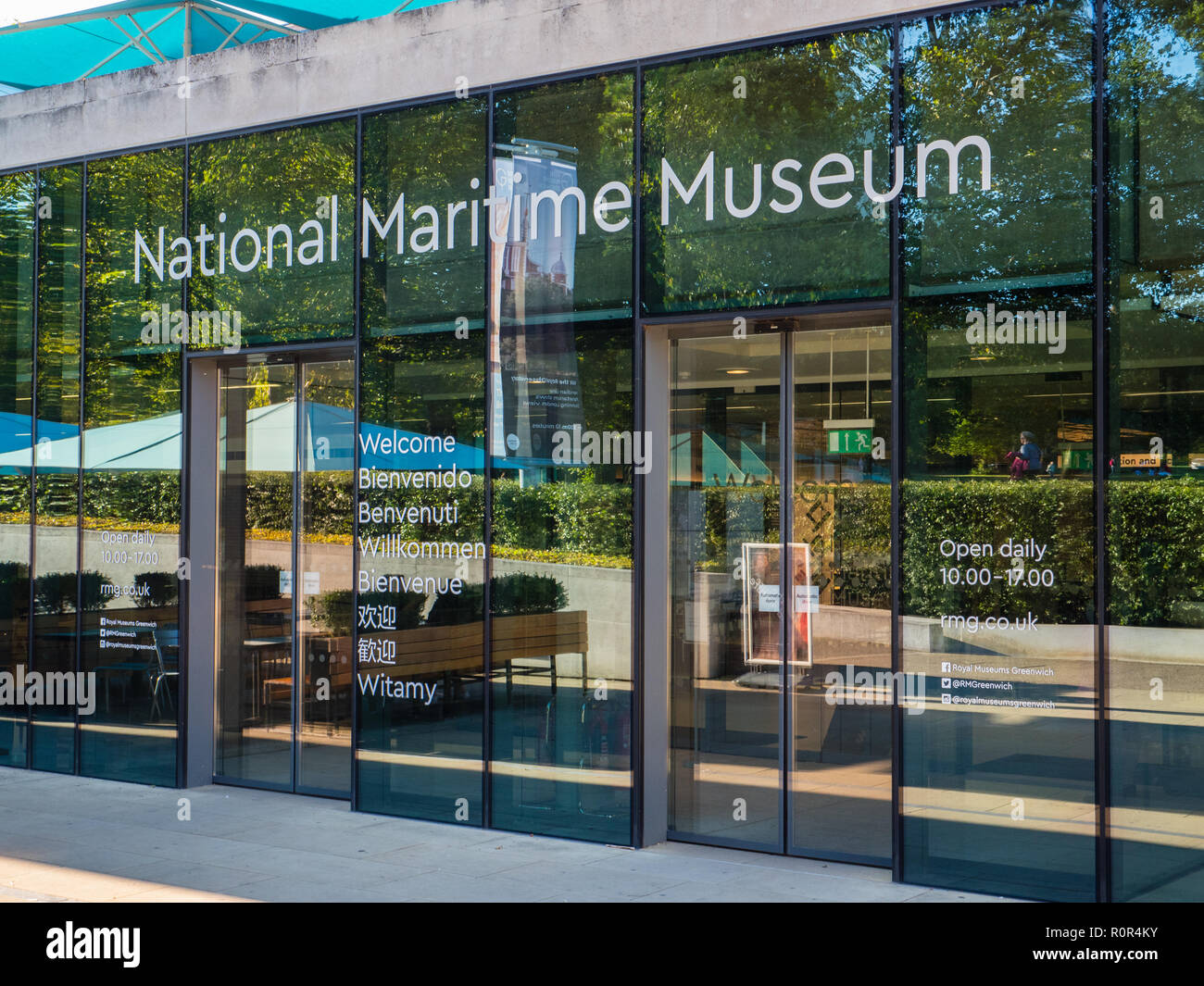 Entrance to, The National Maritime Museum in Greenwich, London, England ...