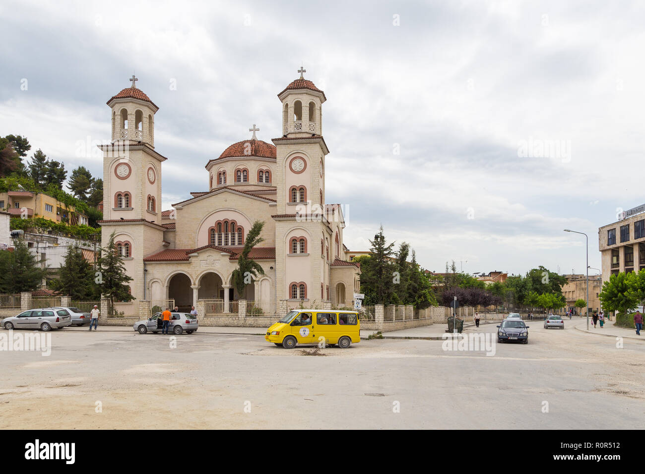 Berat, Albania- 30 June 2014: Saint Dymitr, the Orthodox cathedral in ...