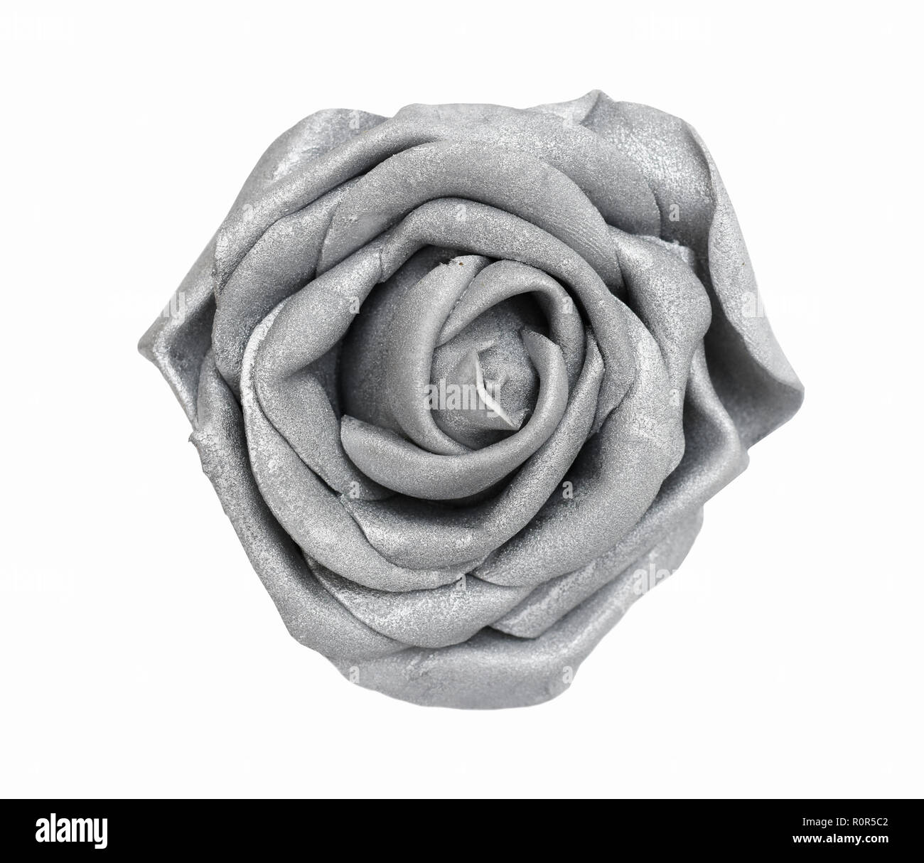 Silver grey glitter rose top view Stock Photo - Alamy