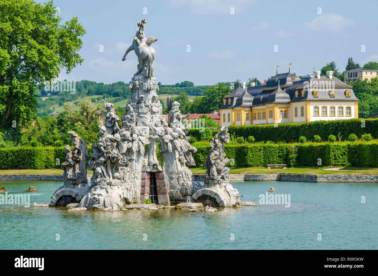 The famous Rococo garden, a magnificent creation with lakes and ...