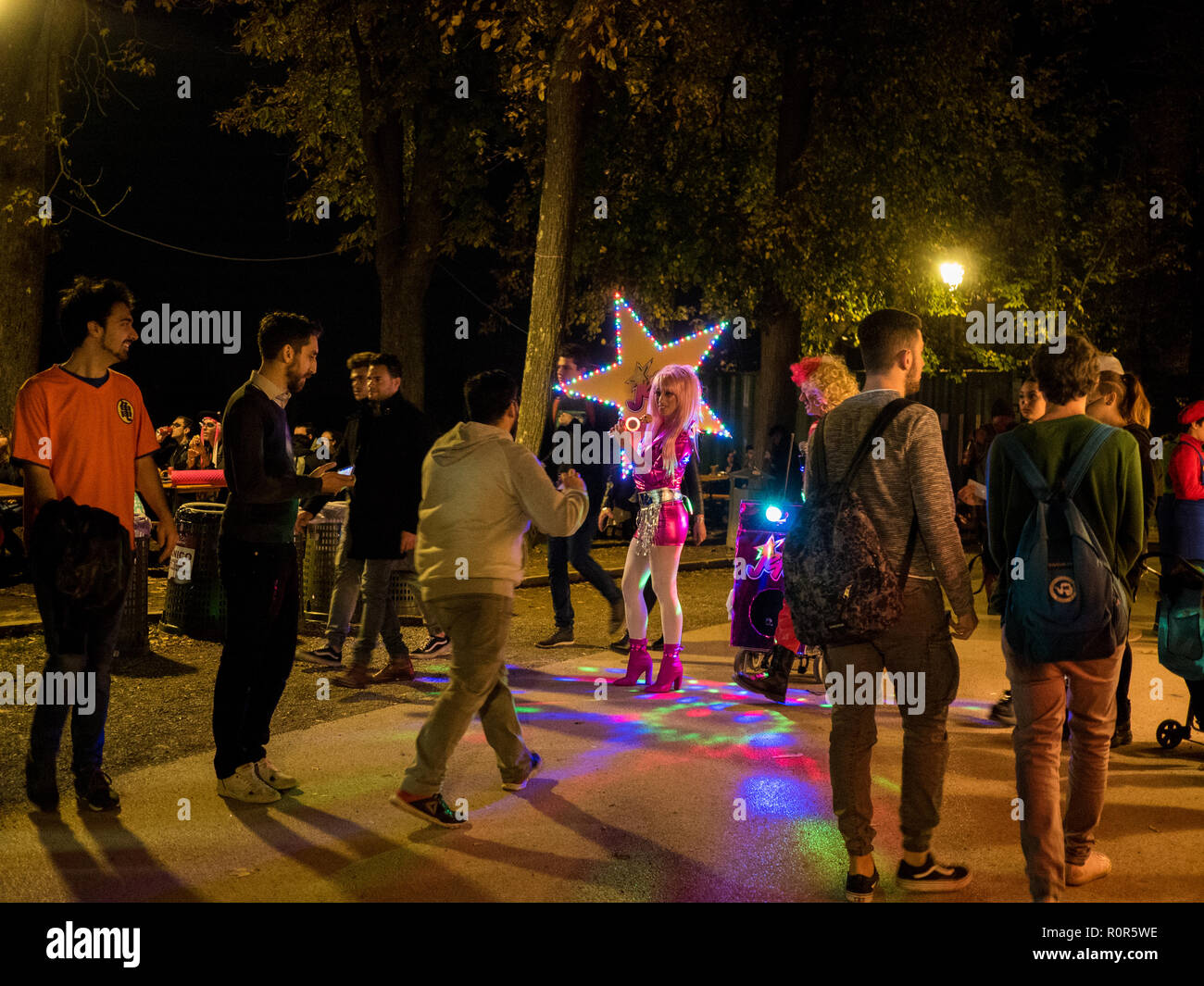 Participants posing for a photo at the Lucca comics & games, an annual ...