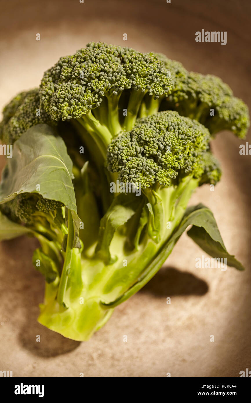 a crown of raw broccoli Stock Photo - Alamy