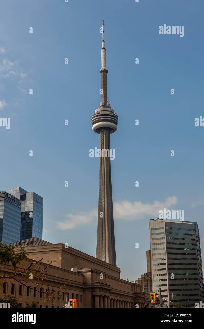Toronto, CANADA - October 10, 2018:View of the streets of Toronto with ...