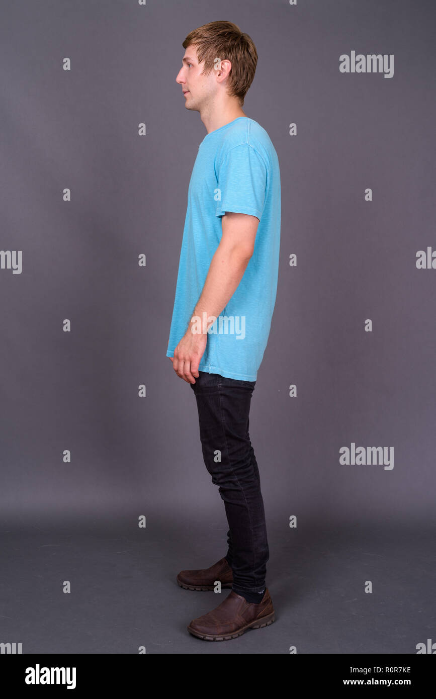 Young male profile portrait hi-res stock photography and images - Alamy