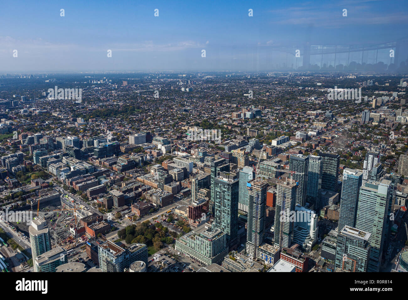 Toronto, CANADA - October 10, 2018: view from the air at Canadian ...