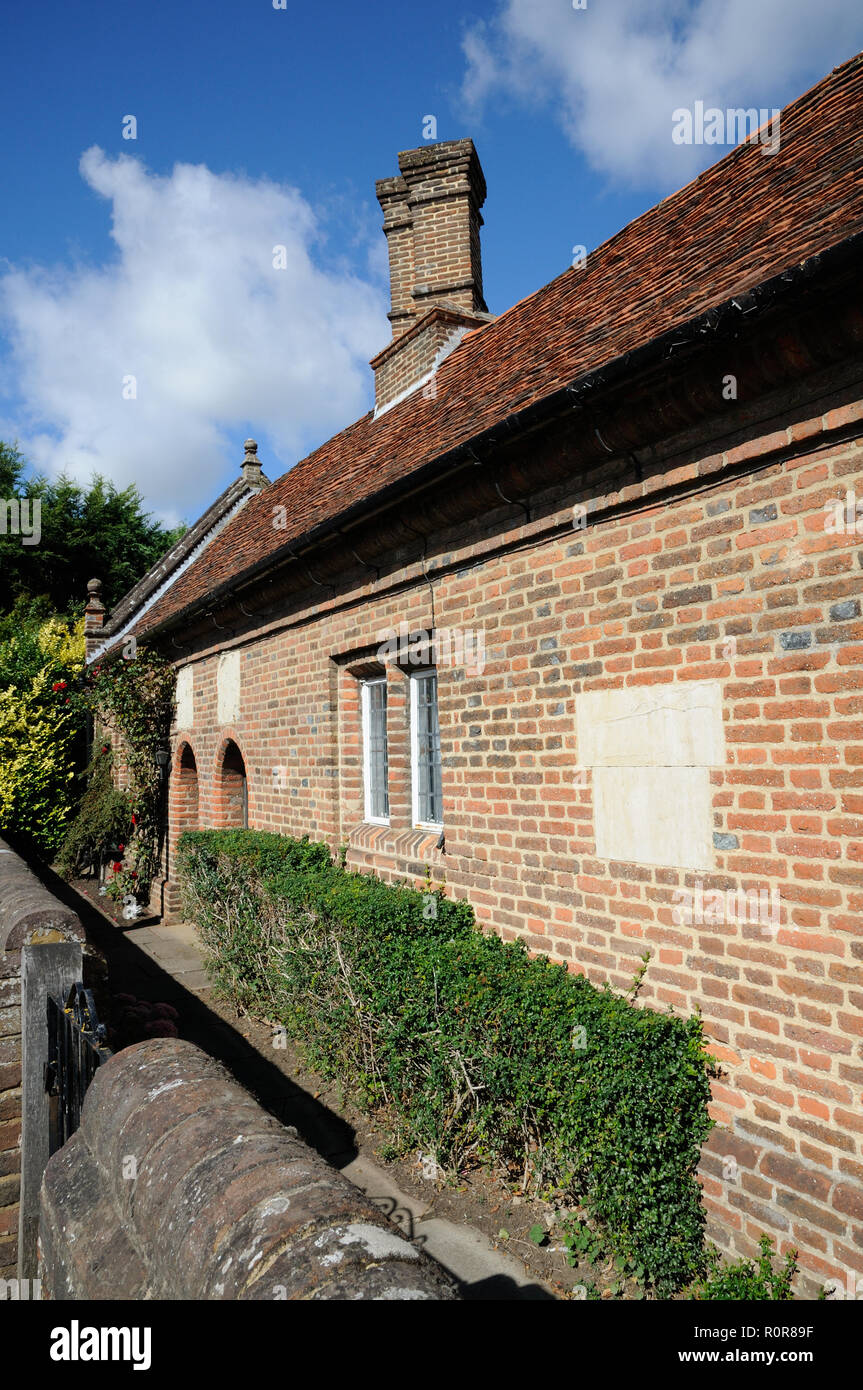 Saunders Almshouses, Flamstead, Hertfordshire, are four, one storey ...